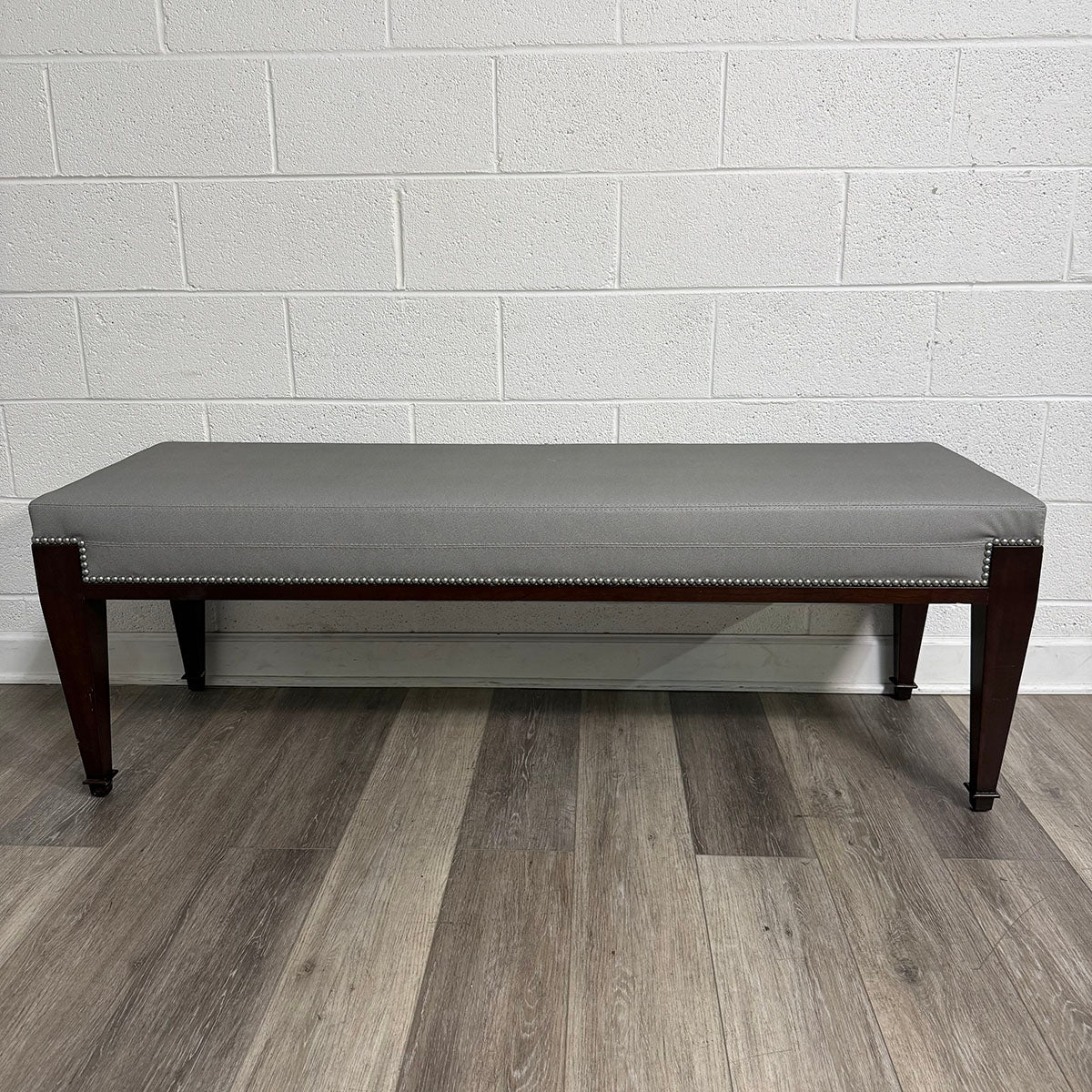 Leather Bench with Nail Studs – North Shore Exchange