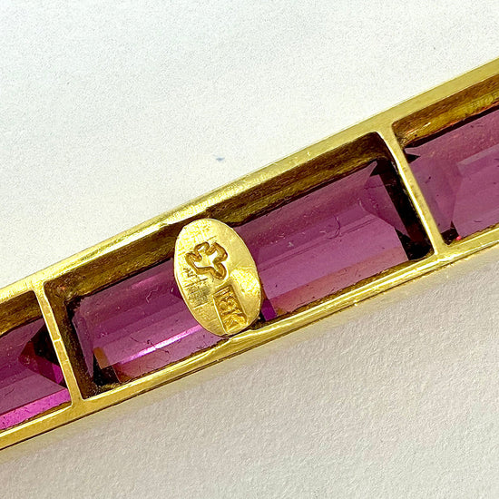 Susan Berman 18K Gold Pin with Roman Coin and Garnets – North Shore ...
