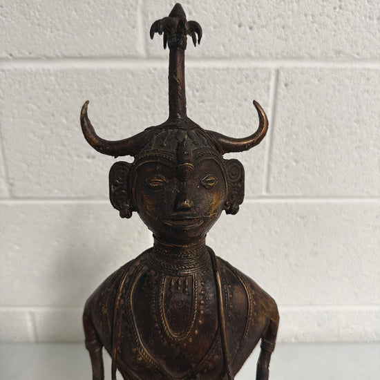 Dhokra Standing Musician with Drum Figurine – North Shore Exchange